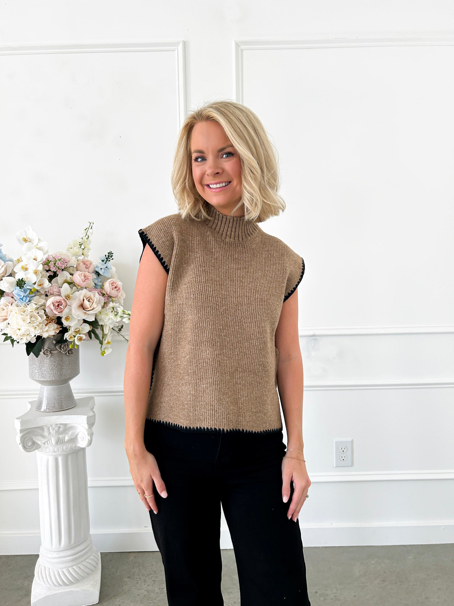 Coffee, No Cream Brown Knit Sweater – Flourish in Frills